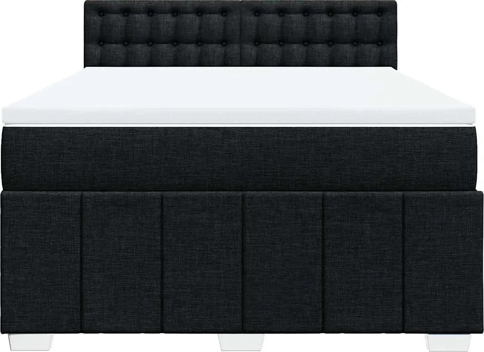Box spring postel s matrací černá 140x200 cm textil 3287107