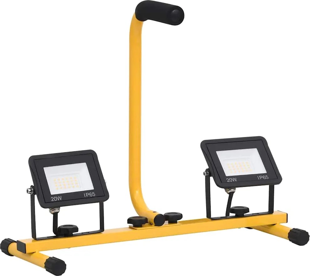 LED reflektor s rukojetí 2 x 20 W studené bílé světlo 149649