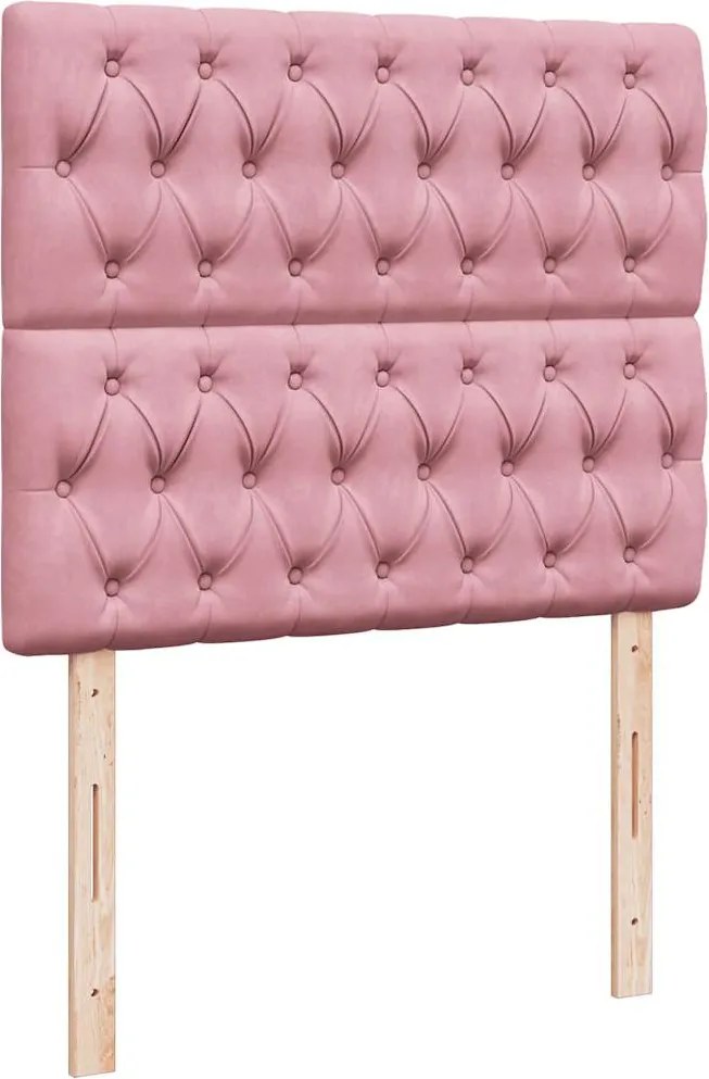 Box spring postel s matrací růžová 120 x 200 cm samet 3292321