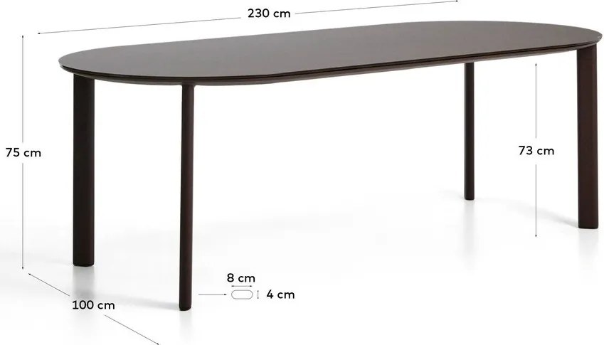 Zahradní jídelní stůl se skleněnou deskou 100x230 cm Erice – Kave Home