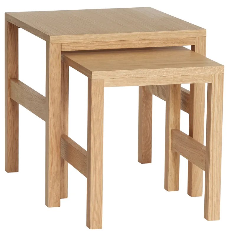 Hübsch Set dvou odkládacích stolků PUZZLE světlý 881406