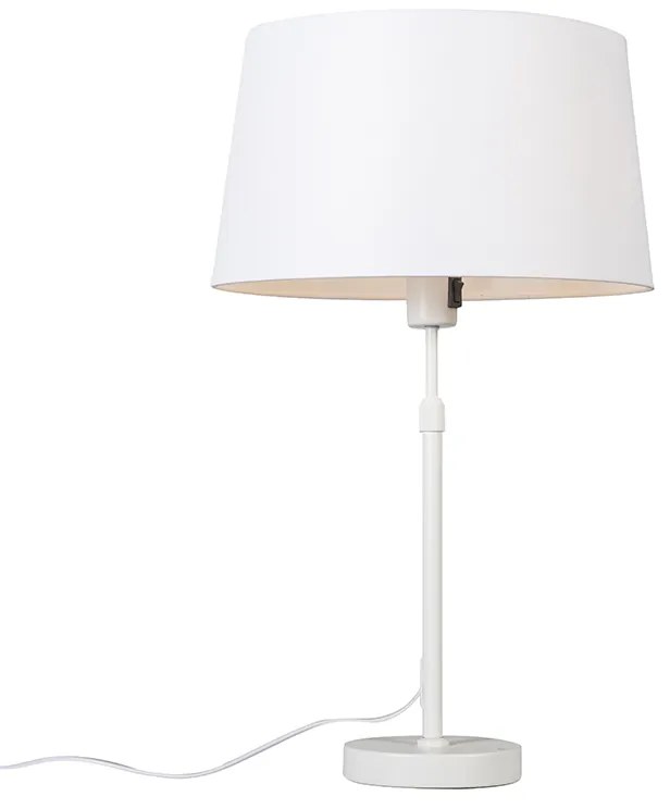 Stolní lampa bílá s stínítkem bílým 35 cm nastavitelná - Parte