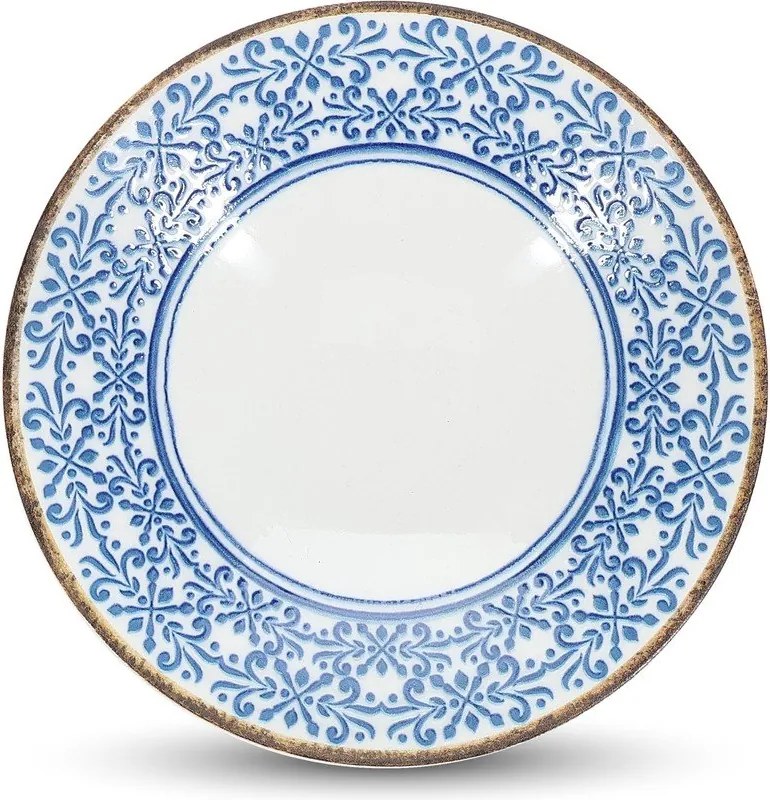 Bílá/modrá porcelánová polévková miska 1 l Azul – BonBistro