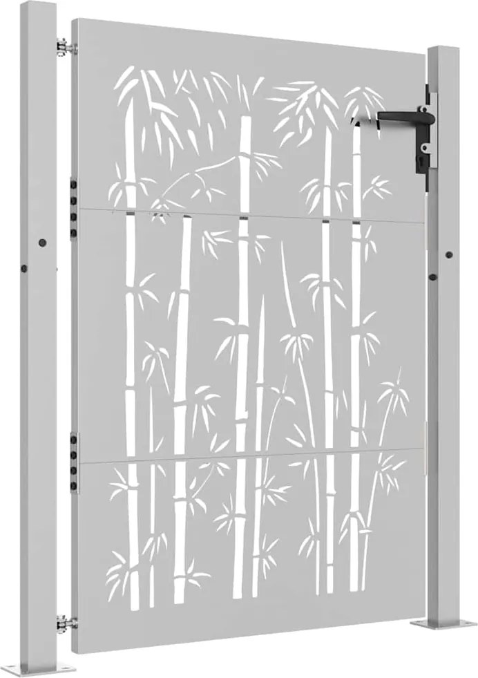 Zahradní branka 100 x 125 cm corten ocel bambusový design 153240