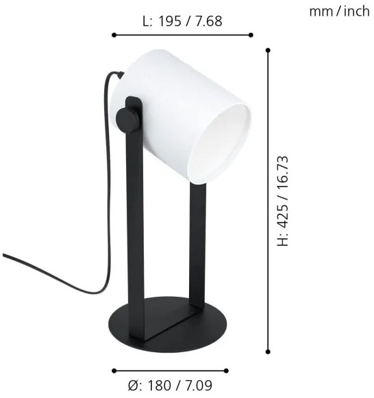 Eglo 43428 - Stolní lampa HORNWOOD 1 1xE27/28W/230V