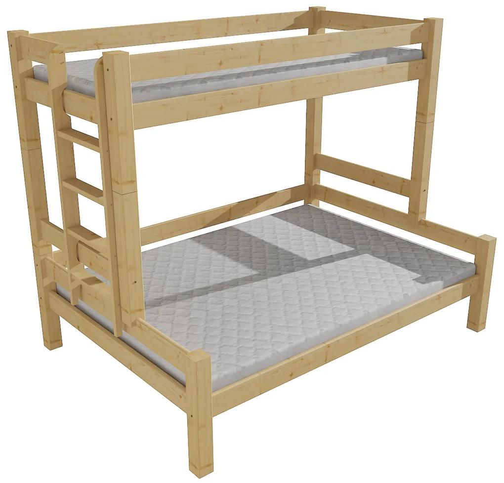 Vomaks Patrová postel s rozšířeným spodním lůžkem 8X8 06B Rozměr: 90/140 x 200 cm, Barva: barva šedá, Varianta: vlevo