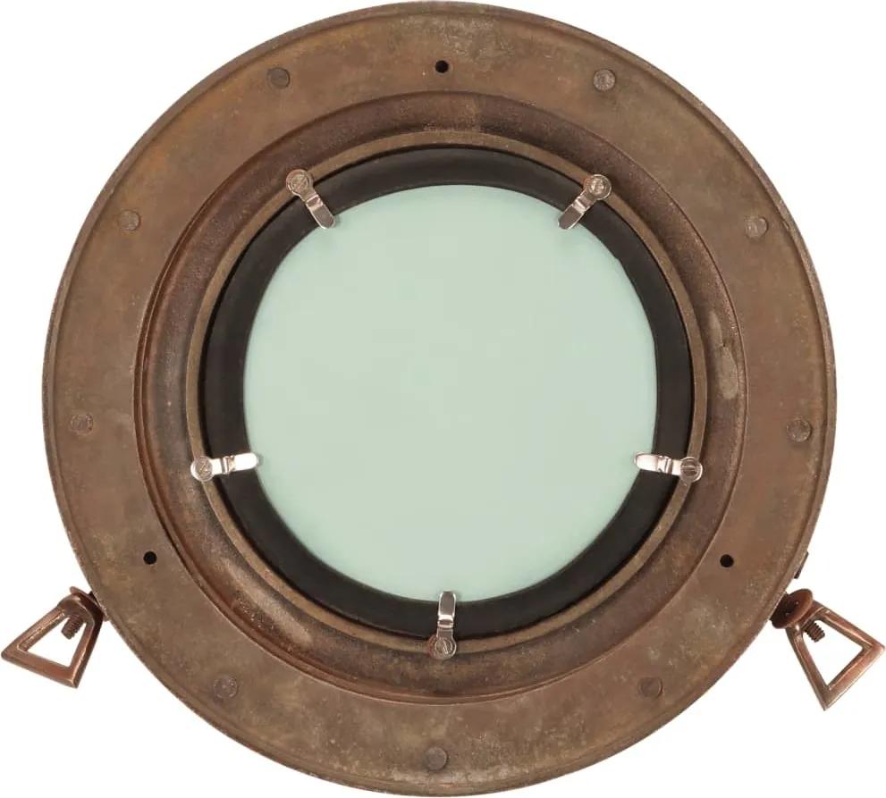 vidaXL Průzorové okénko se zrcadlem nástěnné Ø 30 cm hliník a sklo [357856]
