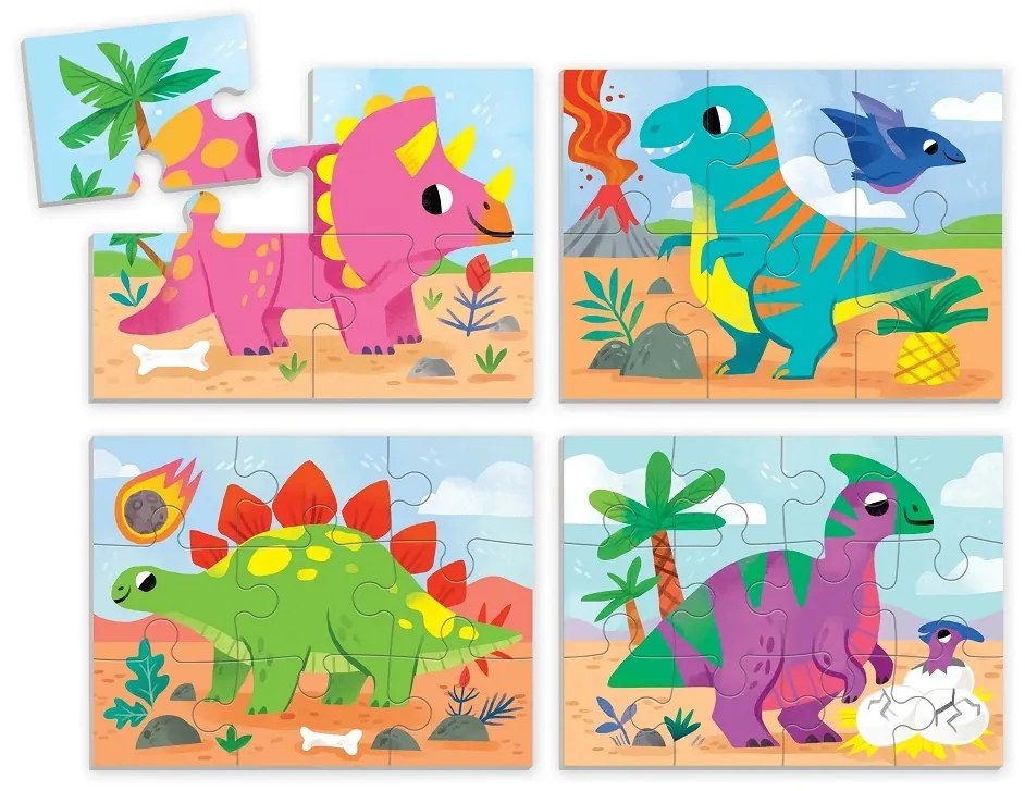 Mudpuppy Puzzle Dinosauři sada 4 v 1
