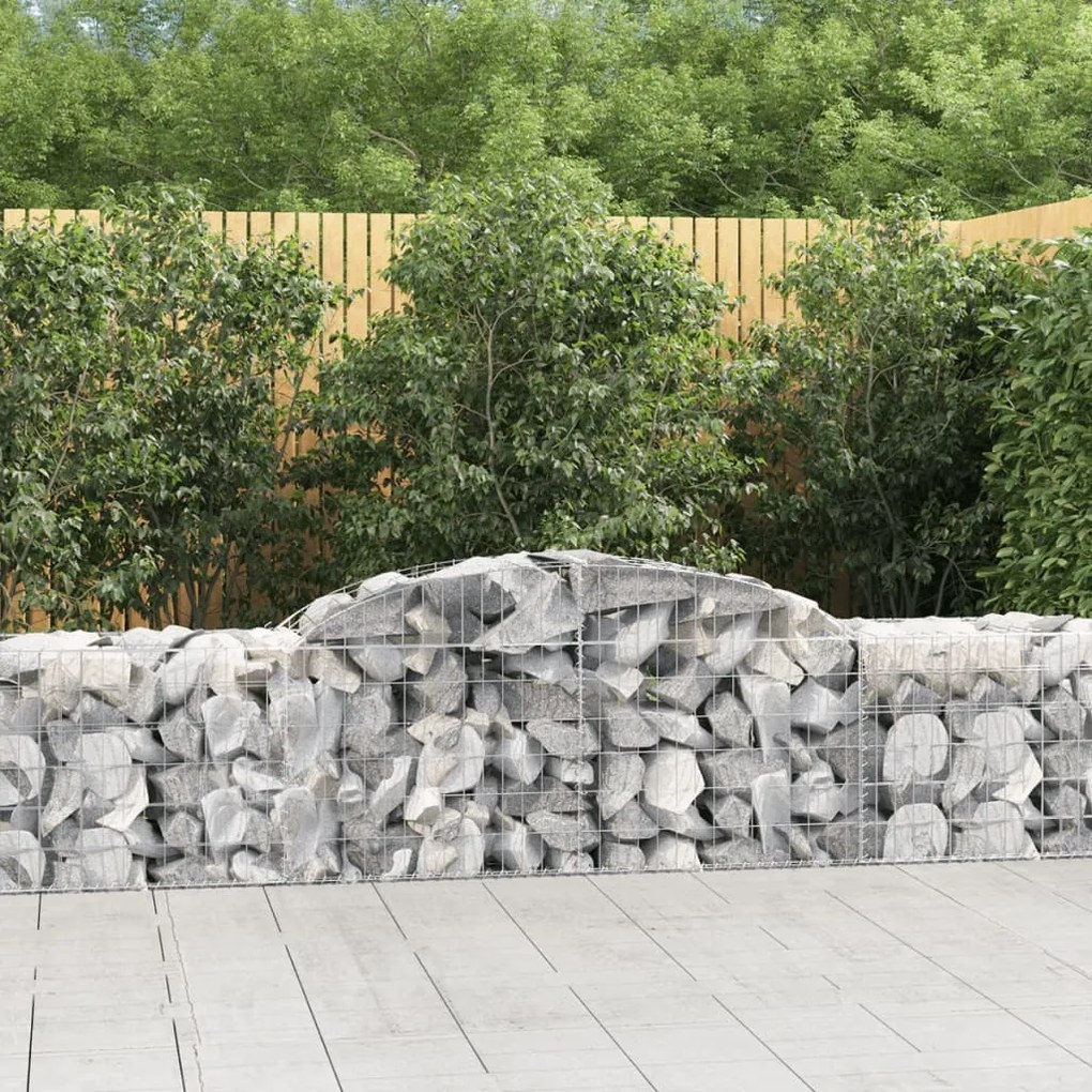 Klenuté gabionové koše 12 ks 300x50x60/80 cm pozinkované železo 3146675