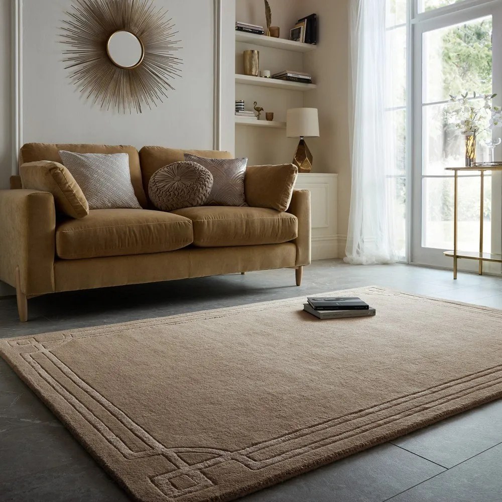 Hnědý ručně tkaný vlněný koberec 160x230 cm Gatsby – Flair Rugs