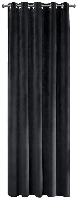 Zatemňovací závěs na kroužcích VILLA černý 140x250 cm