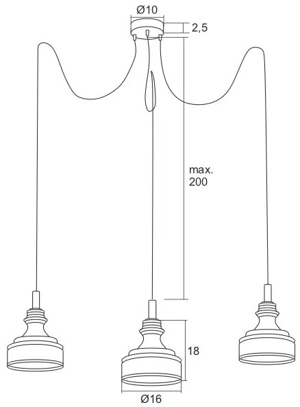 Argon 1354 - LED Lustr na lanku TULUZA 3xLED/5W/230V
