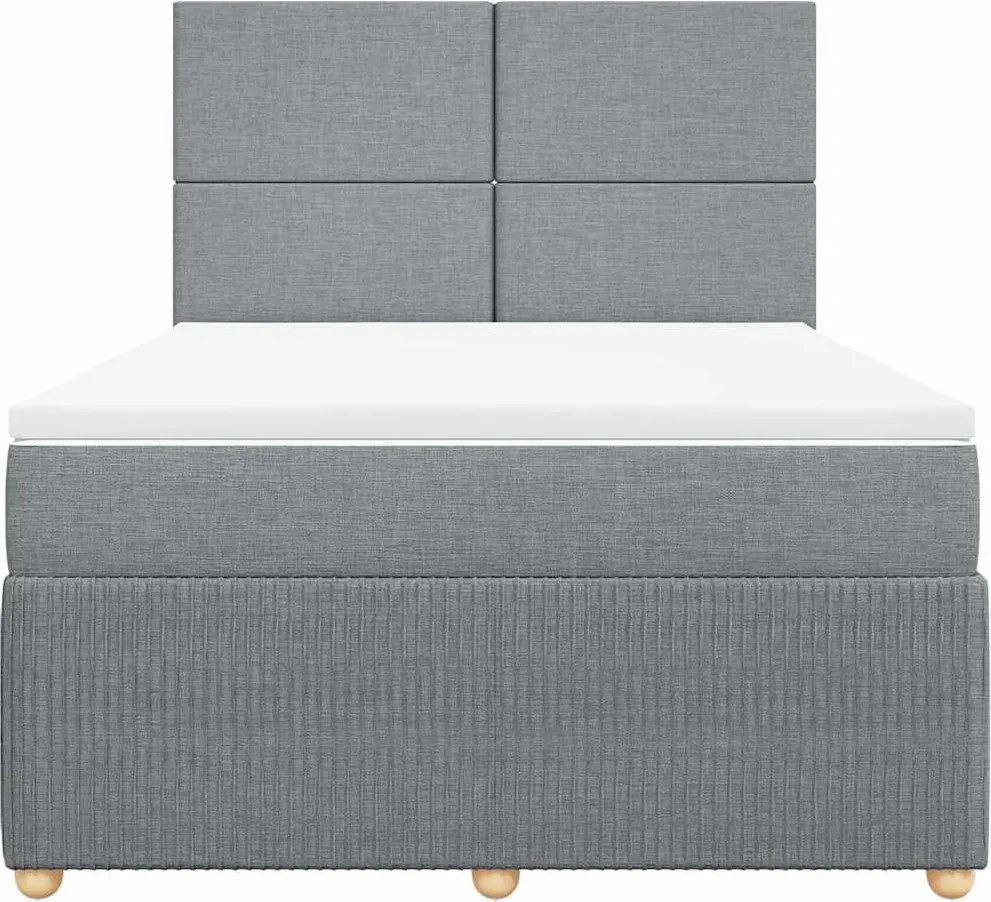 Box spring postel s matrací světle šedá 160 x 200 cm textil 3292100