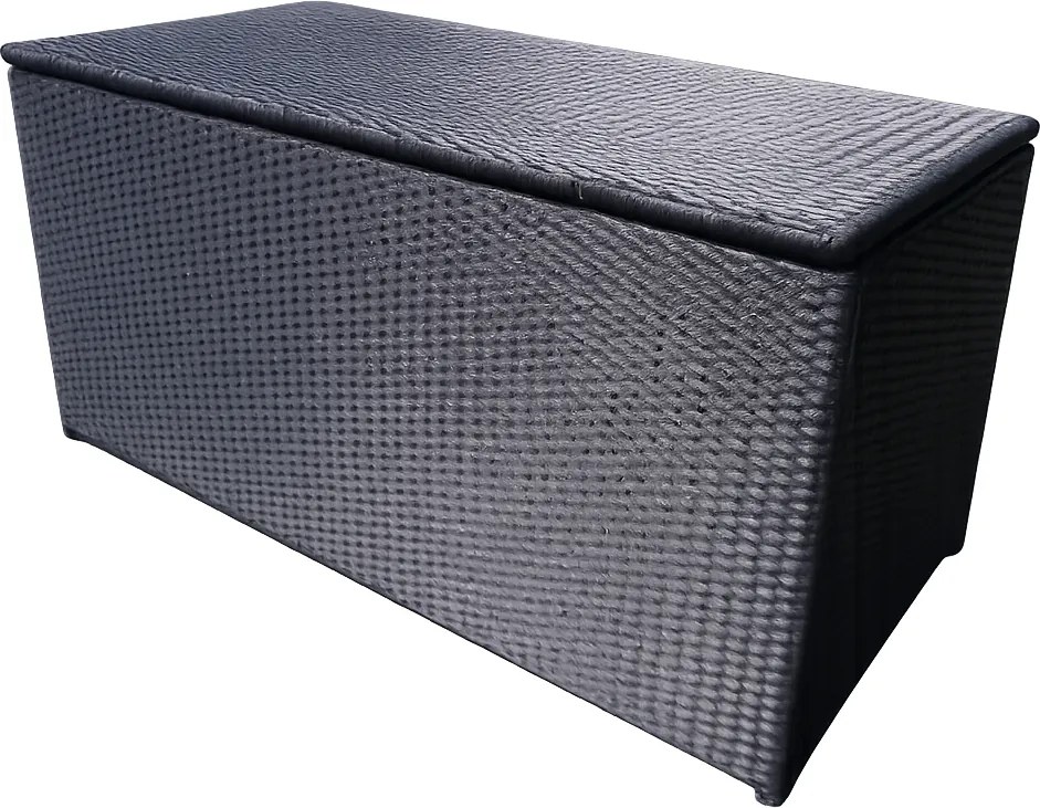 Ratanový zahradní úložný box BestBerg BBRF-B1B / 350 l / 115 × 55 × 57 cm / černá