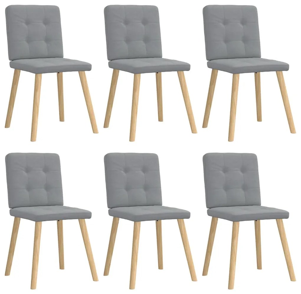 Jídelní židle 6 ks světle šedé textil 3315438
