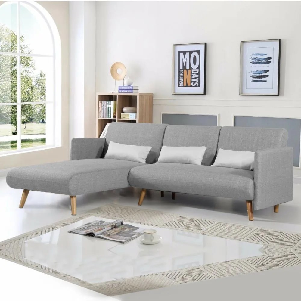 Rozkládací rohová sofa Catini ORIVESI - Sv. šedá | BIANO