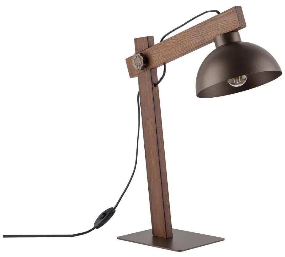 Stolní lampa OSLO 1xE27/15W/230V ořech/hnědá