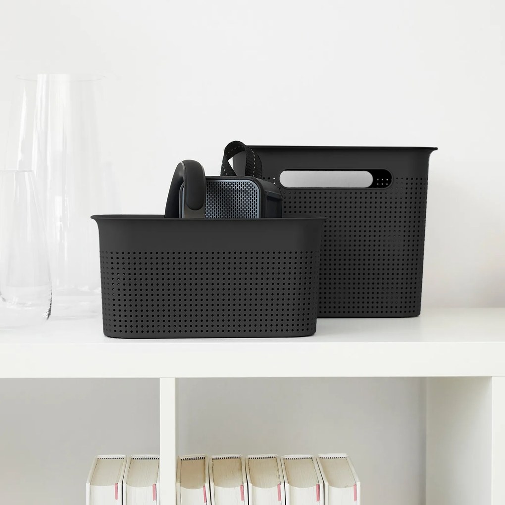 Rotho Úložný box s madly BRISEN 7l, 26x18x21cm, černý