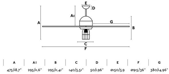 FARO 33703 - Stropní ventilátor CHICAGO 1xE27/15W/230V