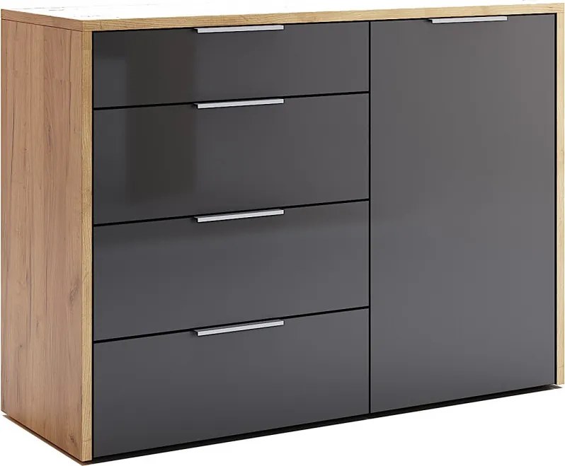 Komoda 1dv 4šu Lava / dub kraft Luna
