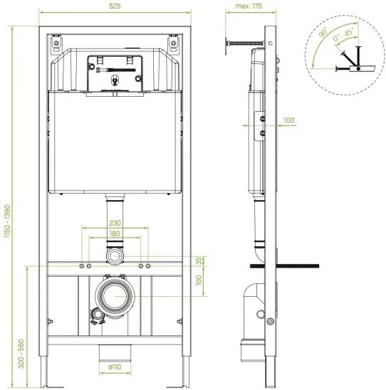 Laveo Akan, sada konstrukce s mísou, sedadlem a tlačítkem, LAV-VMDB600S