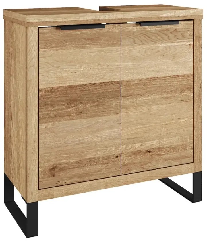 furniture-nabytek.cz - Masivní skříňka pod umyvadlo Sidora z divokého dubu, olejovaná, hnědá – 56×25×60 cm