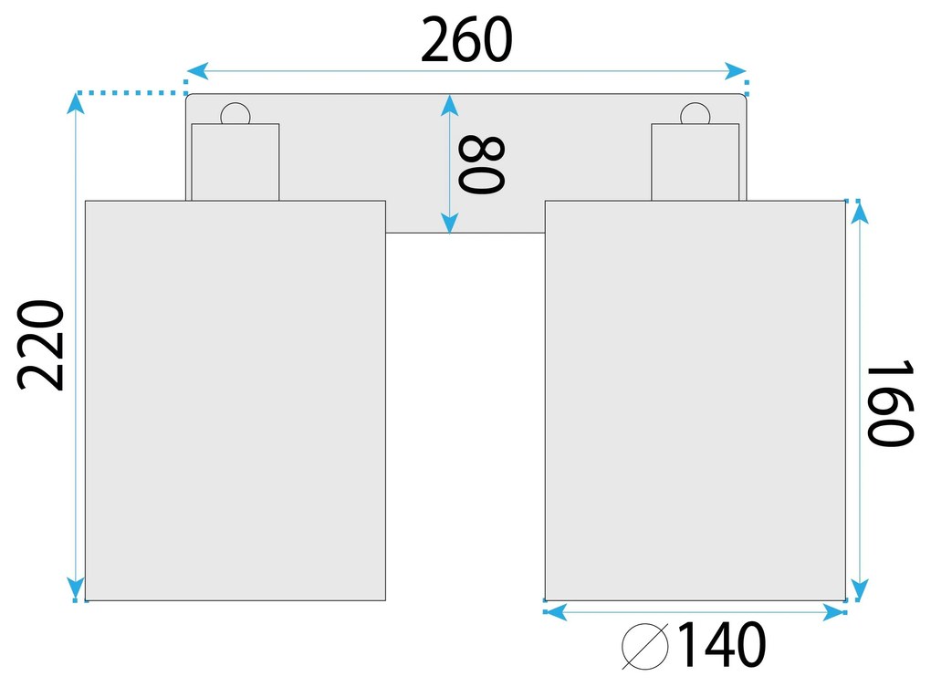 Toolight Nástěnné osvětlení BOHO B17 APP1824-2W černé