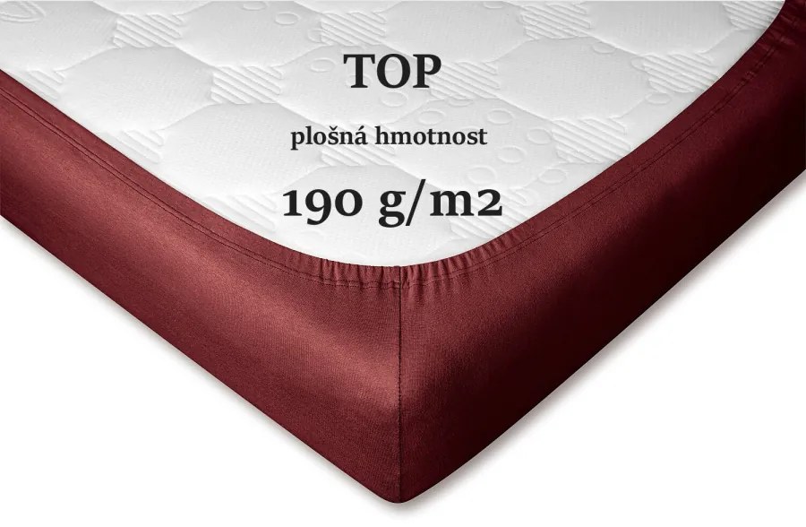 DADKA Jersey prostěradlo bordó Rozměr 220x220x20