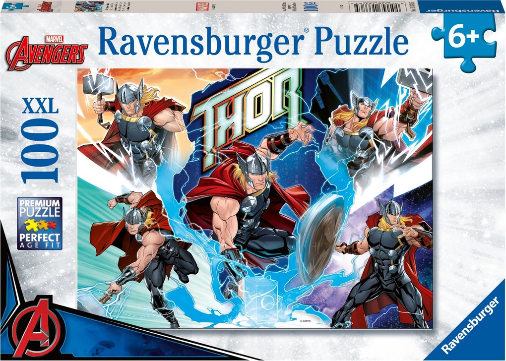 Puzzle ravensburger puzzle 133765 marvel hero: thor 100 dílků