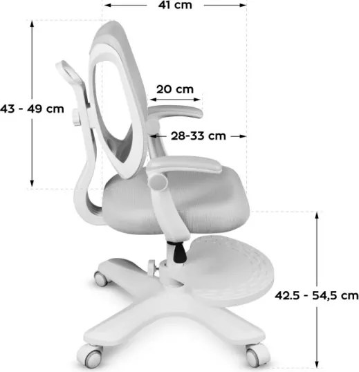 Dětská otočná židle Mark Adler Junior 4.6 Grey