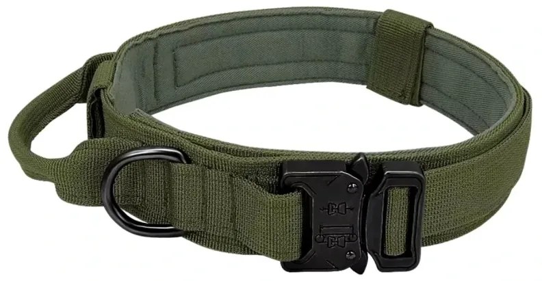 Camerazar Taktický obojek pro psy XL, nylon, 50-62 cm x 3,8 cm, s rychloupínací přezkou a ovládací rukojetí
