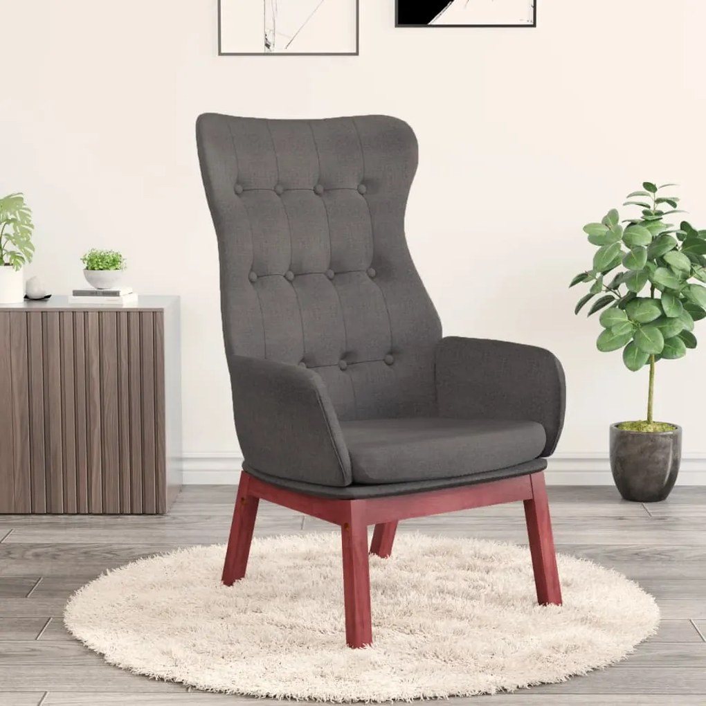 Relaxační židle tmavě šedá textil 341269