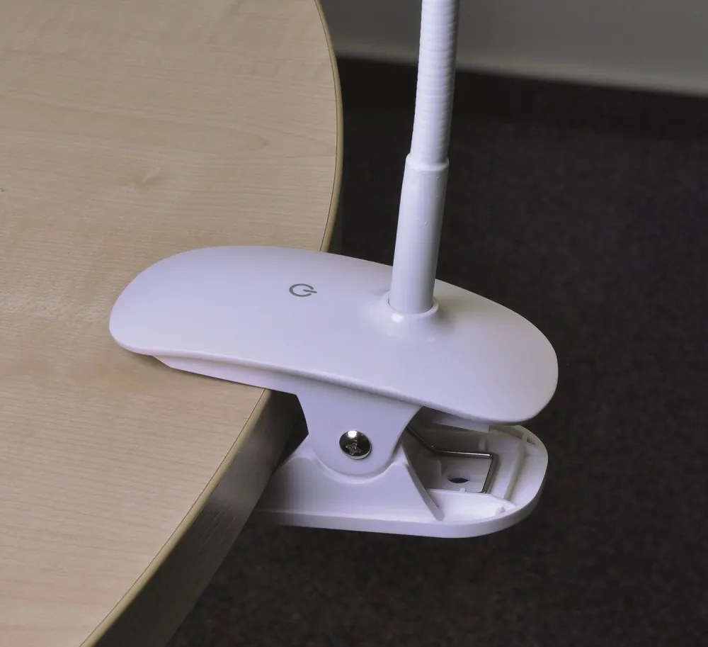 Stolní LED lampička 2v1 - podstavec i clip 5W, bílá