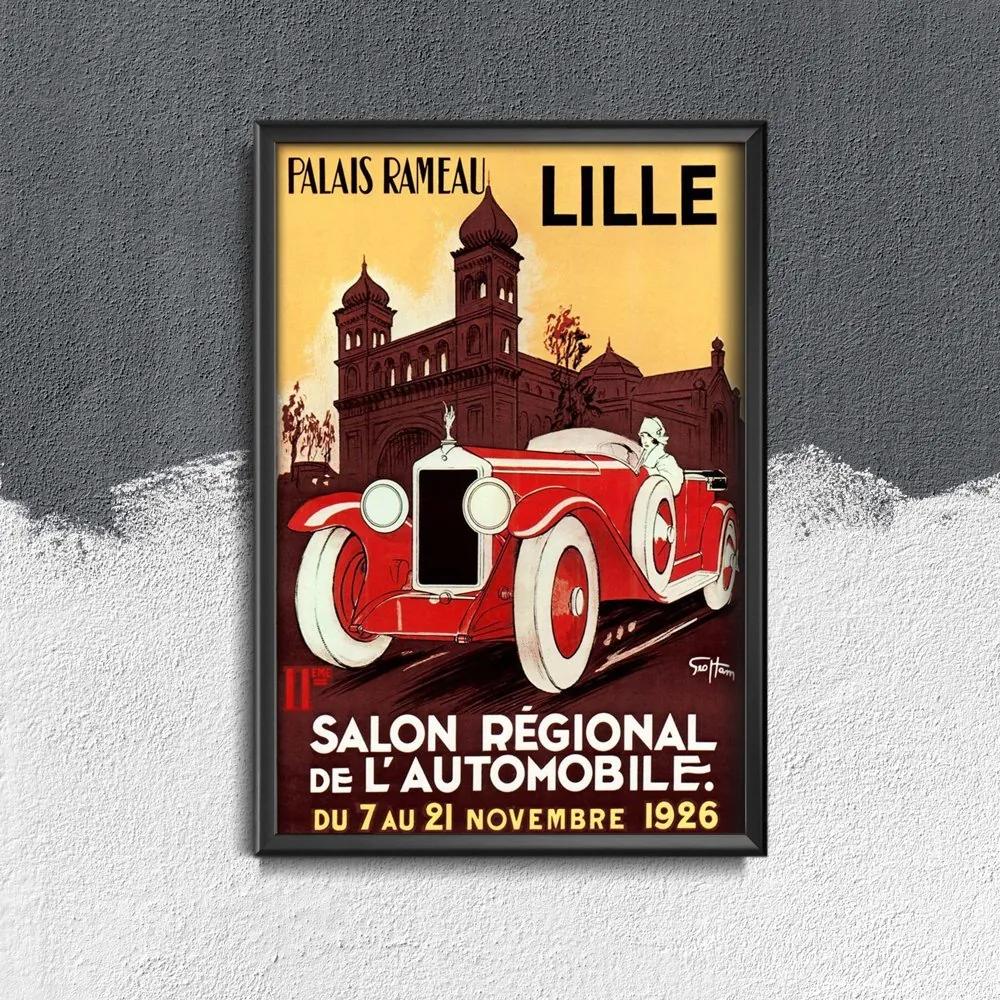 Retro plakát Palais rameau francouzská auta lille