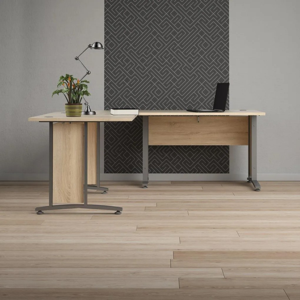 FALCO Rohový psací stůl Office 80400/303 dub sonoma/silver grey