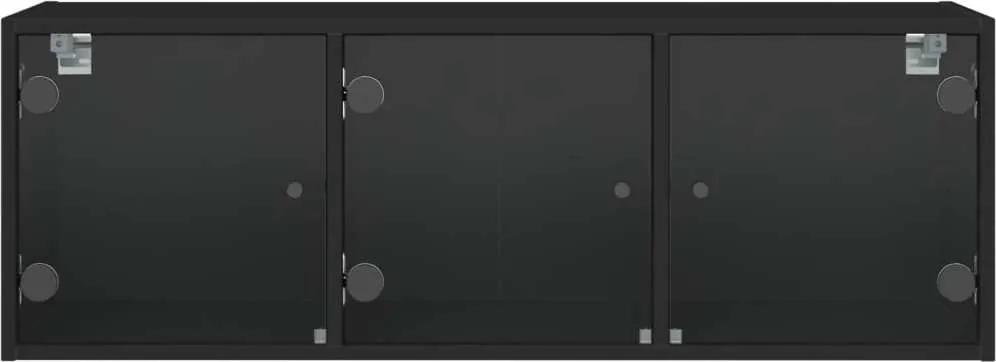 vidaXL Nástěnná skříňka se skleněnými dvířky 102x37x35 cm [836512] Barva: Černá