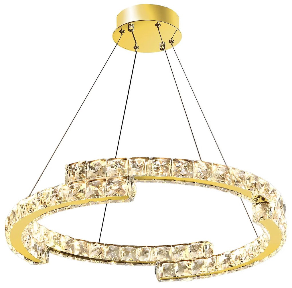 Toolight Toolight, LED závěsné osvětlení 60cm, 45W, 4000K, 2500lm, APP1771-CP, zlatá, OSW-04349