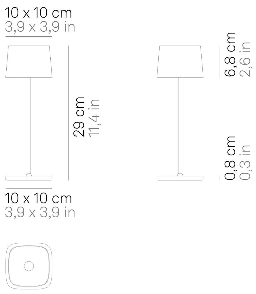Zafferano Ofelia 3K dobíjecí stolní lampa IP65 šalvějová