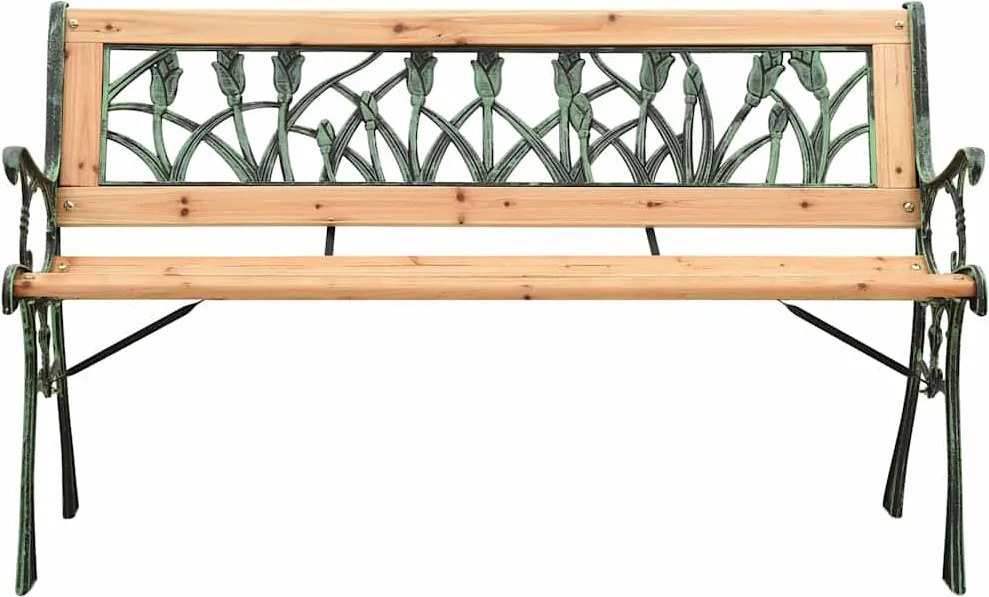 Zahradní lavice 122 cm litina a masivní jedlové dřevo 312031