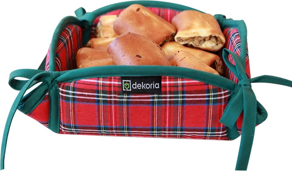 Textilní košík barva červená látka vzorované