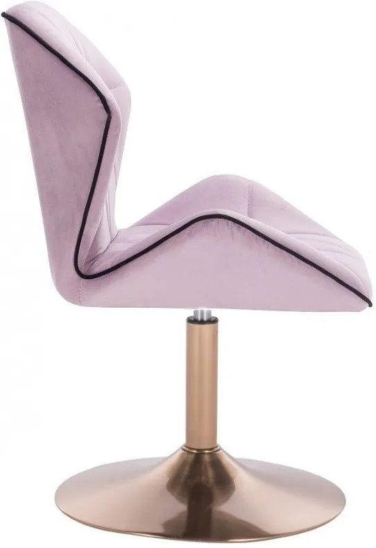 LuxuryForm DESIGN Otočná židle MILANO MAX VELUR na zlatém talíři - levandule