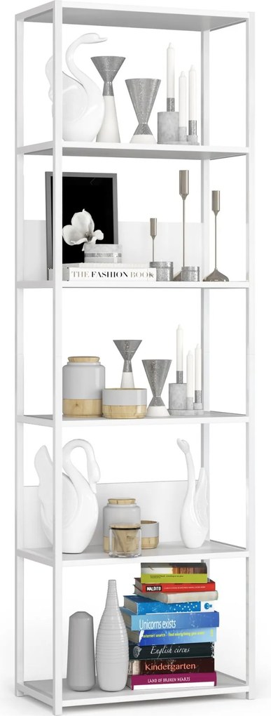 Kovový regál Loft 60 cm bílá/bílá