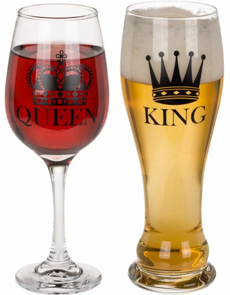 Sklenice pro pár King a Queen, 600 ml a 430 ml