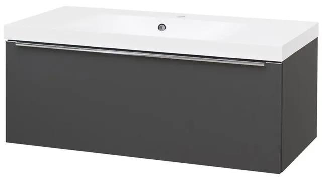 Mereo Mailo, koupelnová skříňka s umyvadlem z litého mramoru 101 cm, antracit - CN537M