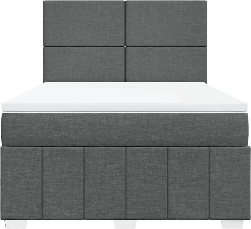 Box spring postel s matrací tmavě šedý 140 x 190 cm textil 3291657