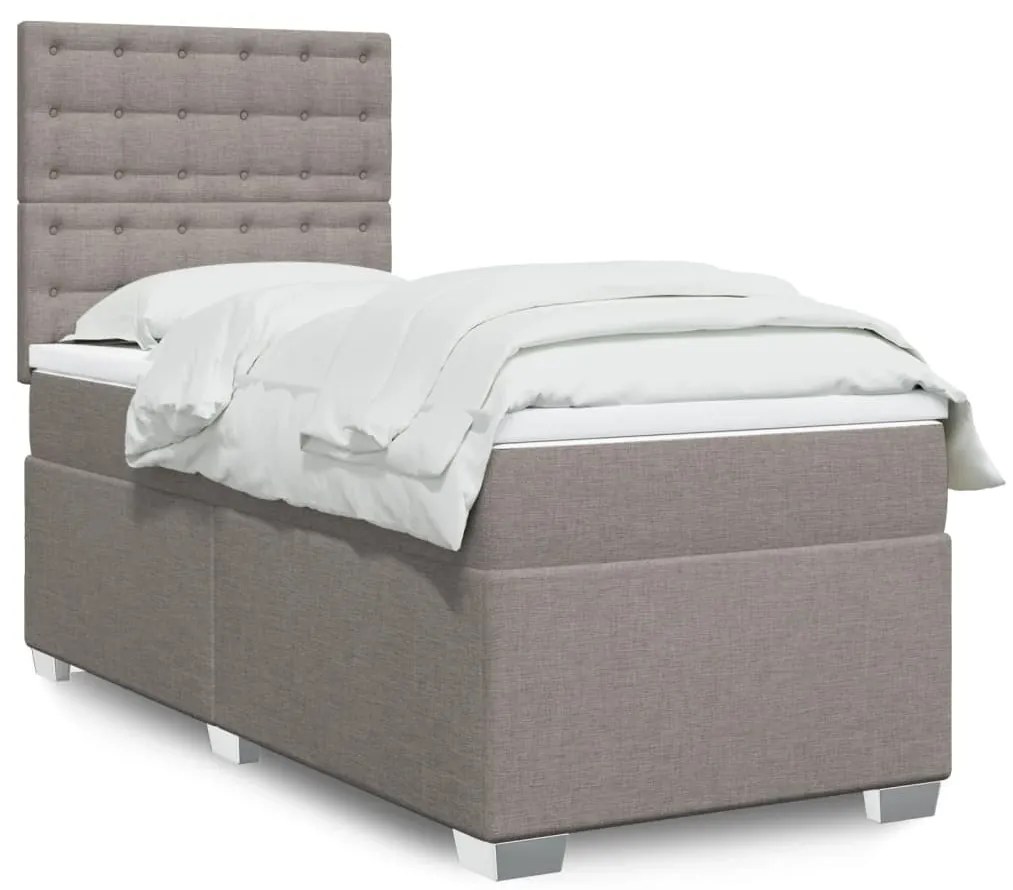 Box spring postel s matrací taupe 100 x 200 cm textil 3290417