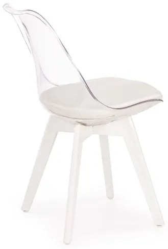 Halmar Jídelní židle K245, bílá/průhledná