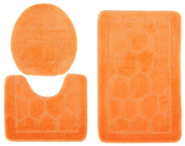 Koupelnové předložky 1147 oranžové 3 ks, Velikosti 50x80cm