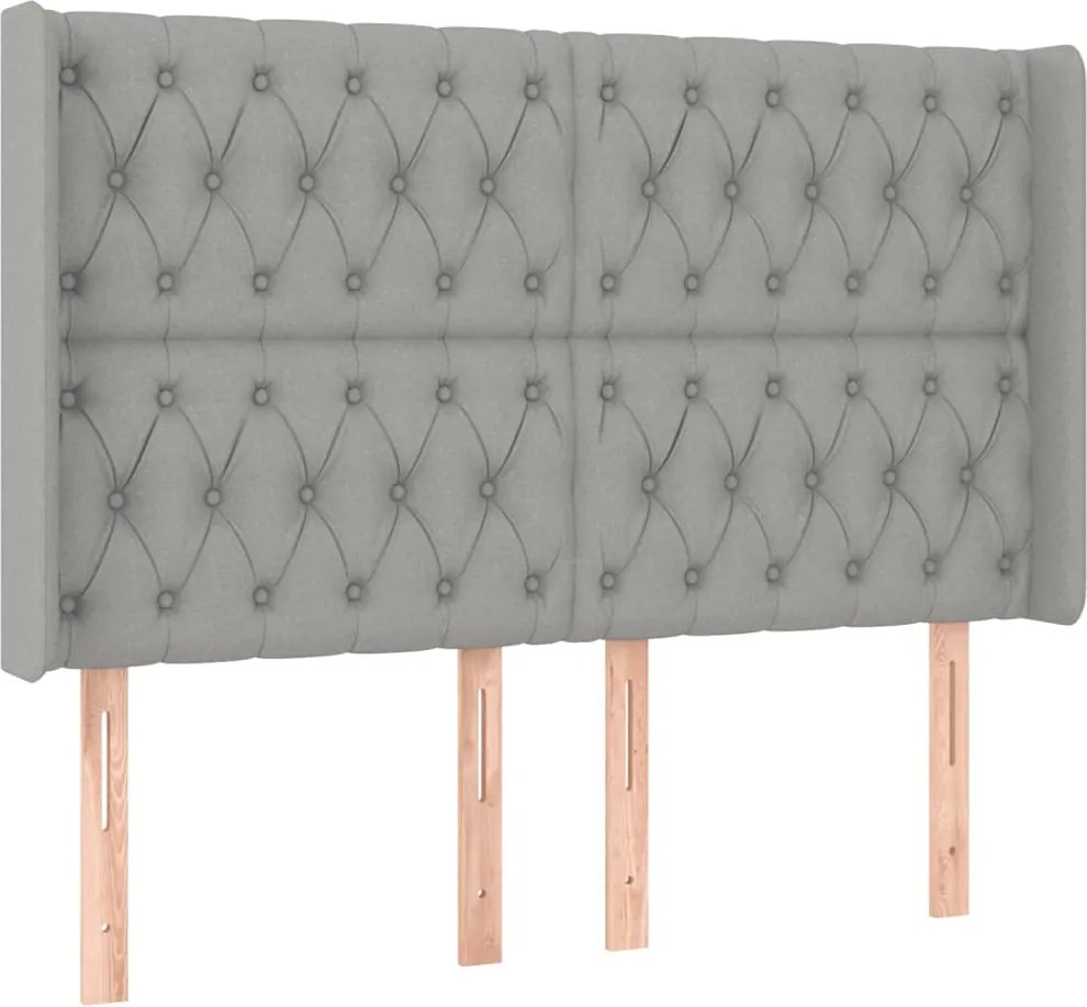 Box spring postel s matrací a LED světle šedá 140x200 cm textil 3138557