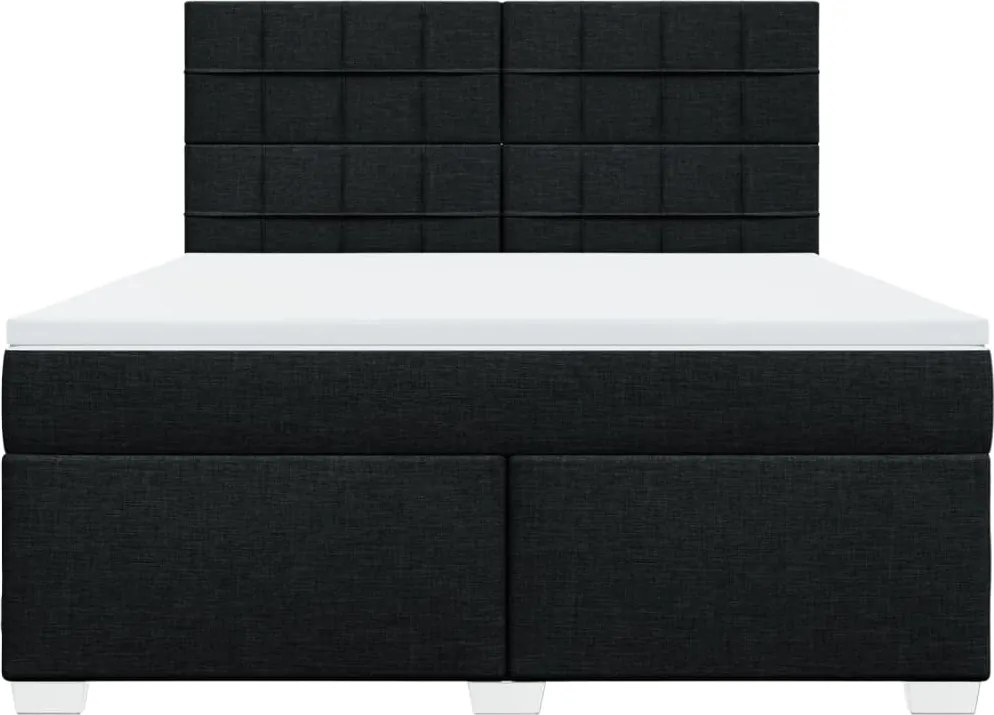 Box spring postel s matrací černá 180x200 cm textil 3292869